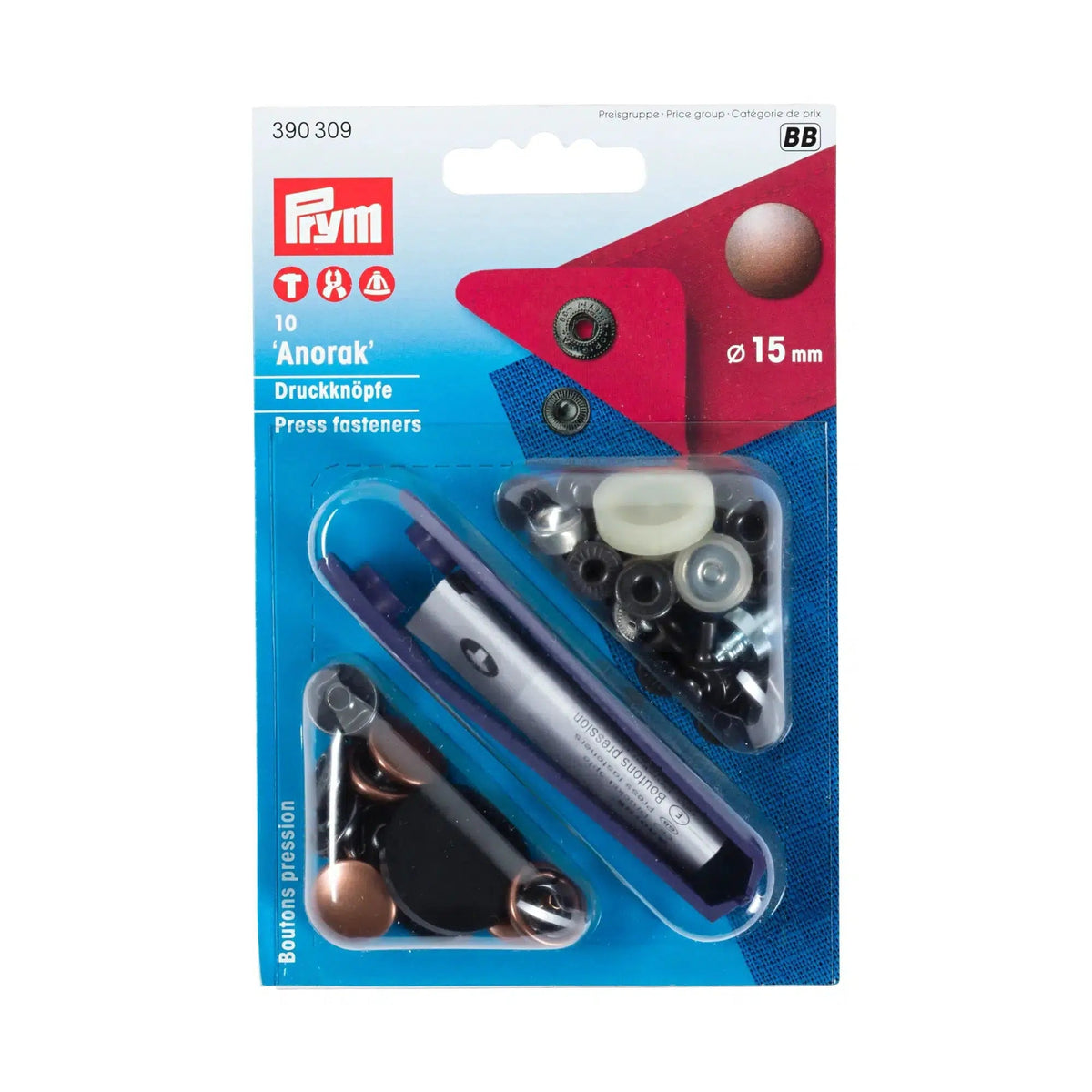Prym Drukknopen Anorak - 15mm - Roodbrons kopen? - Fournituren.nl